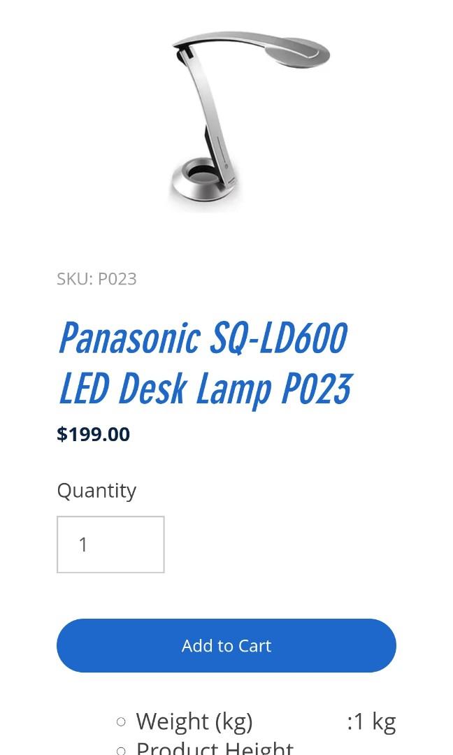 Panasonic LED Desk Lamp SQ -LD600, Furniture & Home Living, Lighting ...