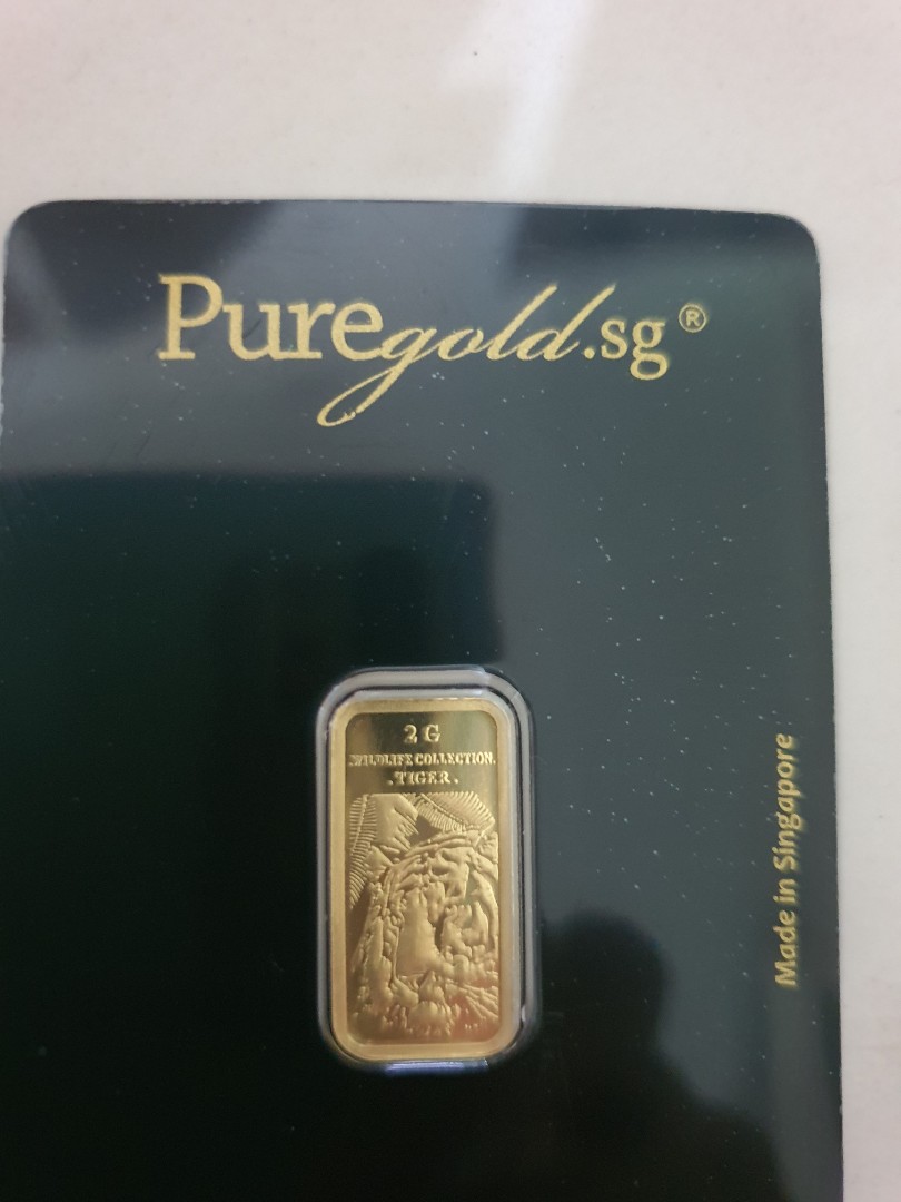 Pure gold 999.9 gold bar tiger year, Luxury, Accessories on Carousell