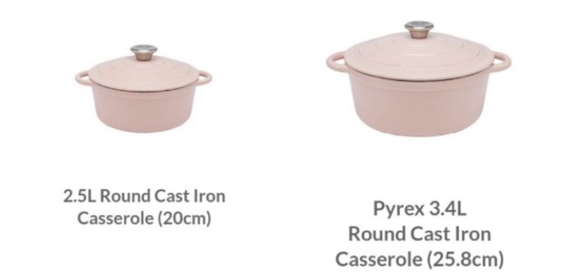 Pyrex 2.5L/ 3.4L cast iron casserole, Furniture & Home Living ...