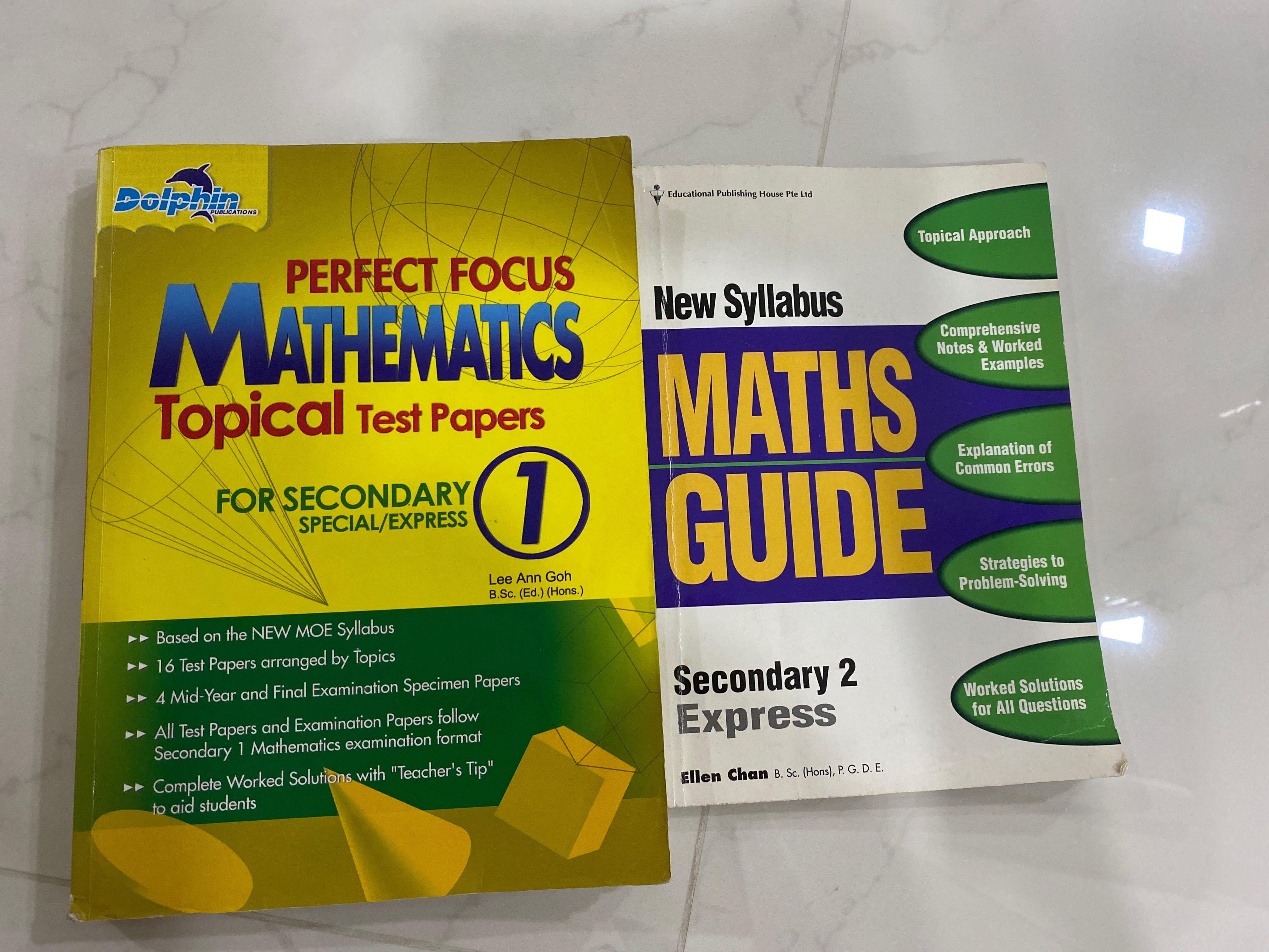 Secondary 1 assessment book and secondary 2 math guide, Hobbies & Toys ...