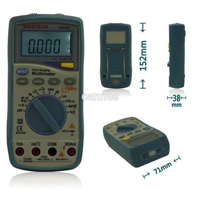 Sound Level Light Humidity Temperature Frequency Meter 5 in1 Autorange ...