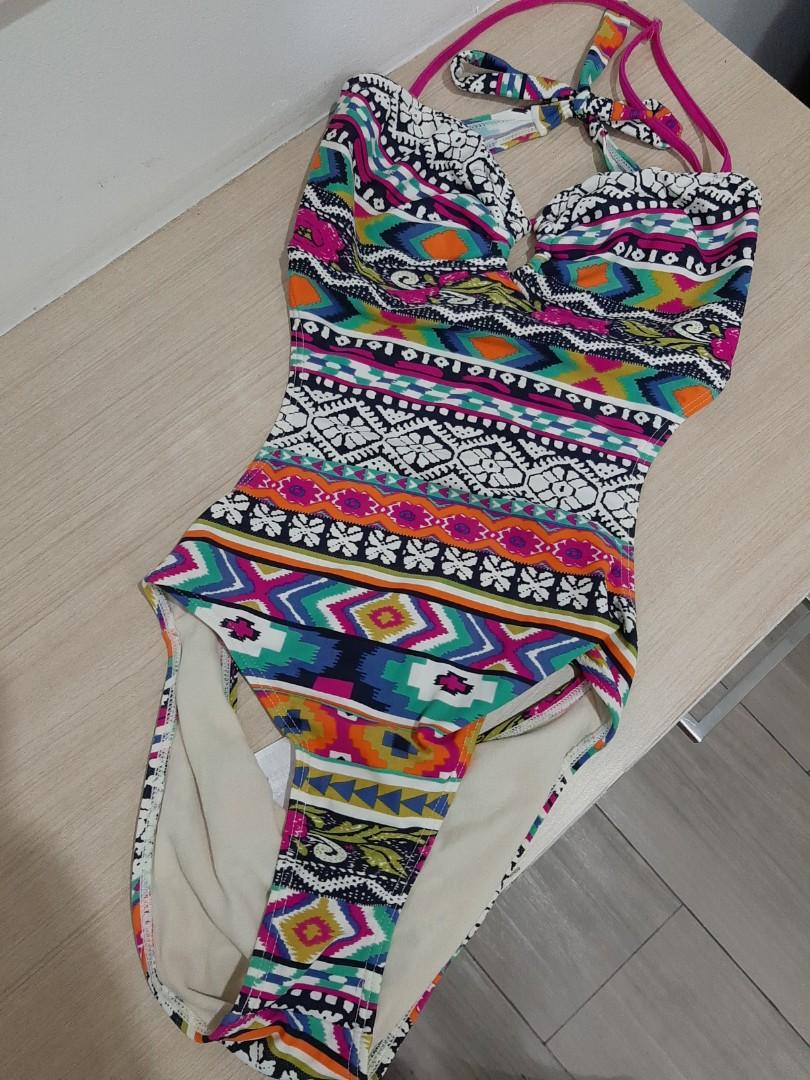 Sunkissed Halter Aztec One Piece Monokini, Women's Fashion, Swimwear ...