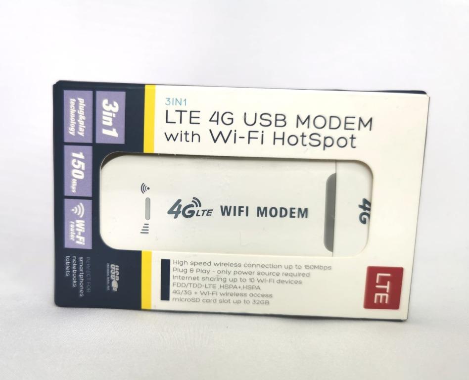 4G LTE USB Modem Network Adapter With WiFi Hotspot SIM Card 4G Wireless Router, Computers & Tech ...