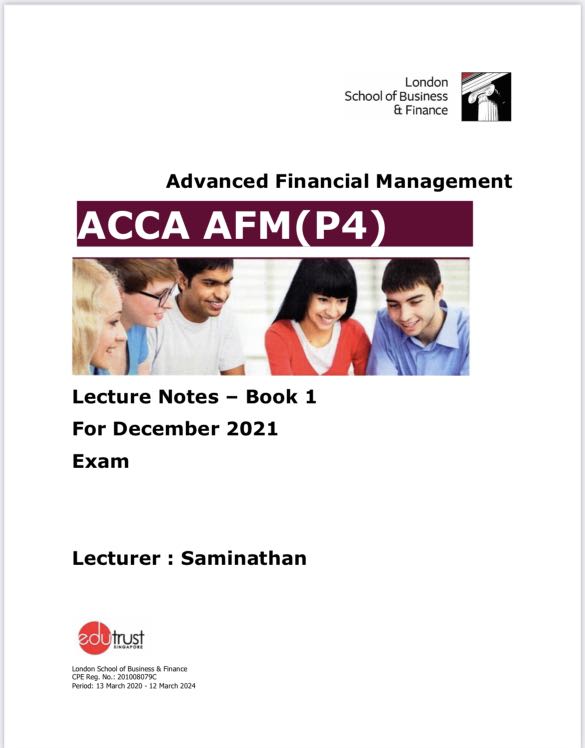 ACCA AFM Lecture notes and revision questions, Hobbies & Toys, Books ...