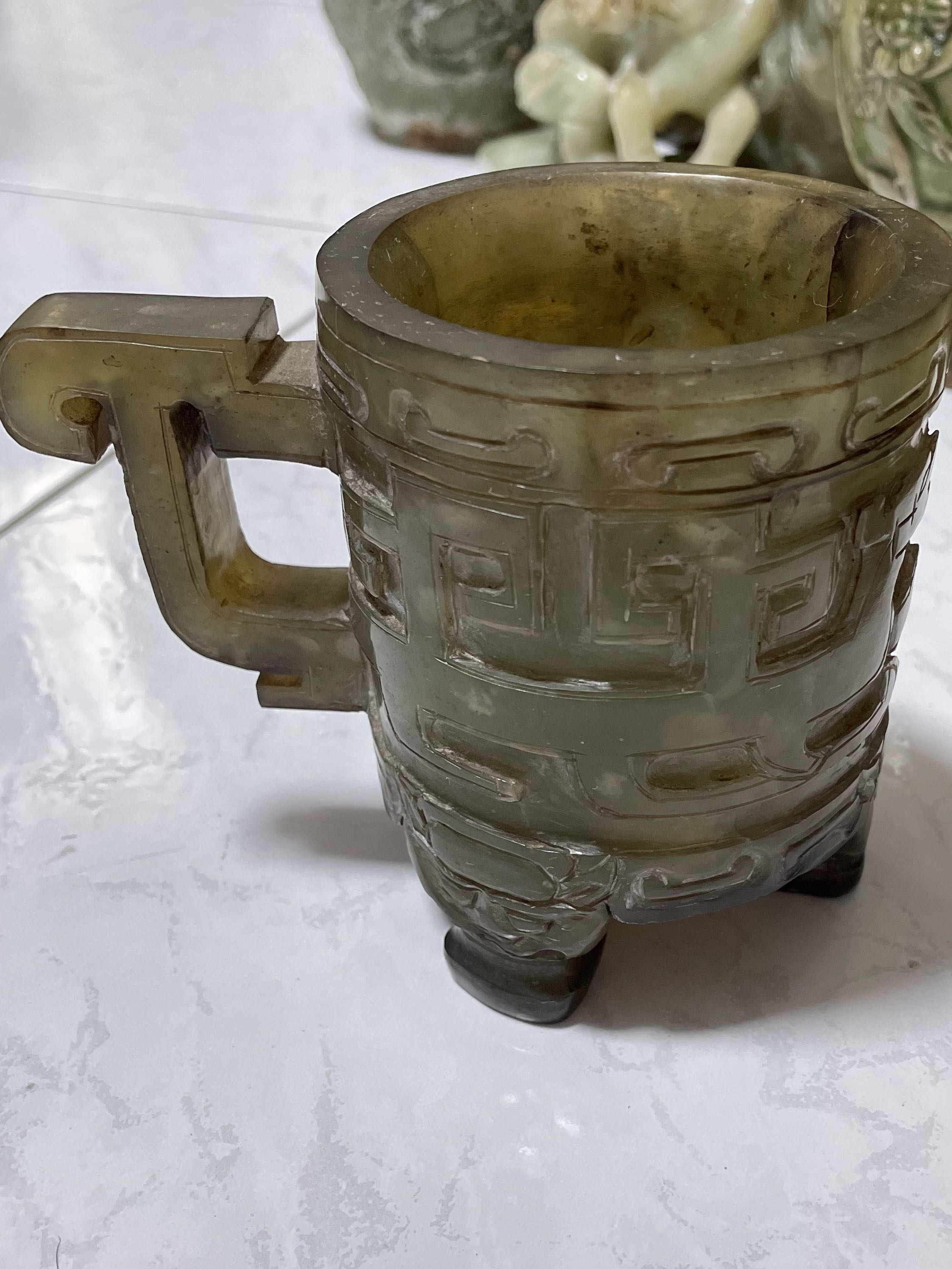 Antique jade mug, Hobbies & Toys, Memorabilia & Collectibles, Vintage ...