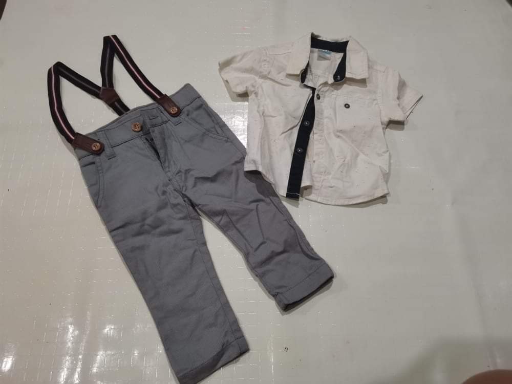 Baby Terno Pants And Polo, Babies & Kids, Babies & Kids Fashion on ...