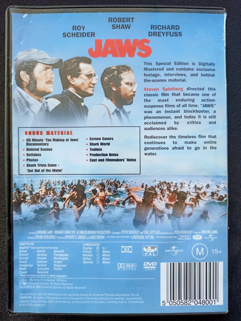 DVD Jaws, Hobbies & Toys, Music & Media, CDs & DVDs on Carousell