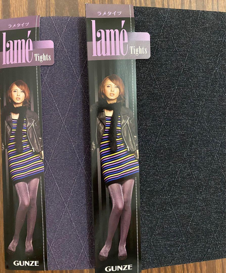 GUNZE Tuche X Color Lame Tights日本製閃閃菱格絲襪褲THH533K, 女裝, 手錶及配件, 襪褲襪 - Carousell