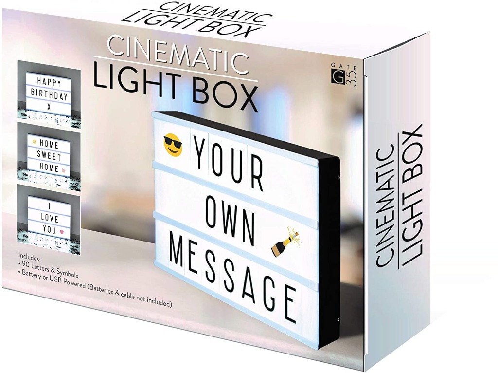H2165 A4 Cinematic Light Box Sign - 105 Letters and Colour Emojis - USB ...