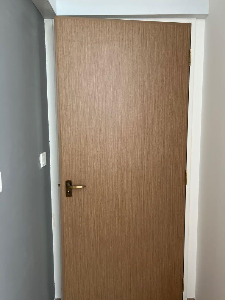 HDB wooden door, Furniture & Home Living, Security & Locks, Locks ...