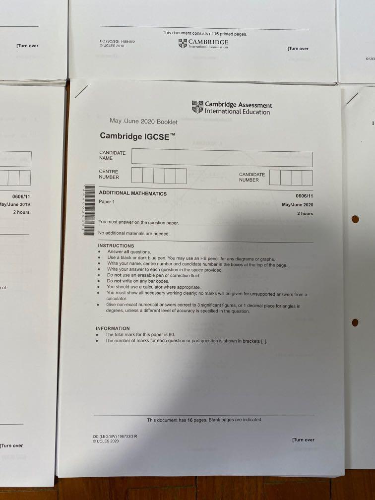 MATH & AMATH IGCSE past papers, Hobbies & Toys, Books & Magazines ...