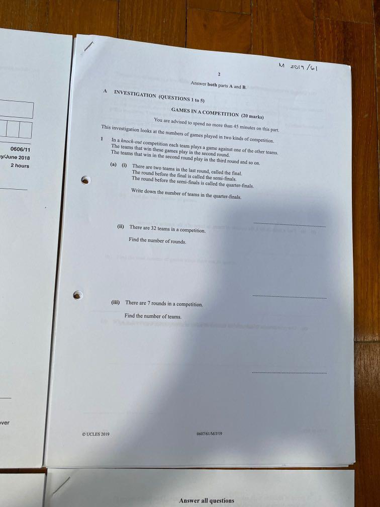 MATH & AMATH IGCSE past papers, Hobbies & Toys, Books & Magazines ...