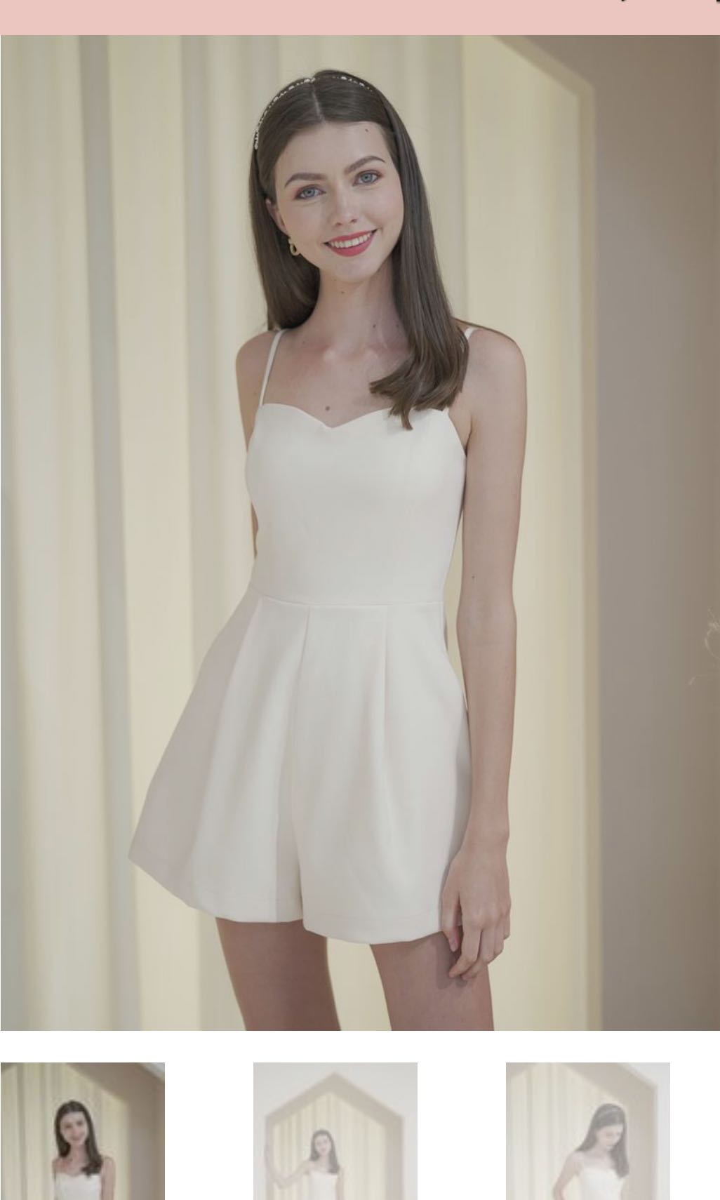 Mikayla Katelyn V3 Romper in Ivory, Women's Fashion, Dresses & Sets ...