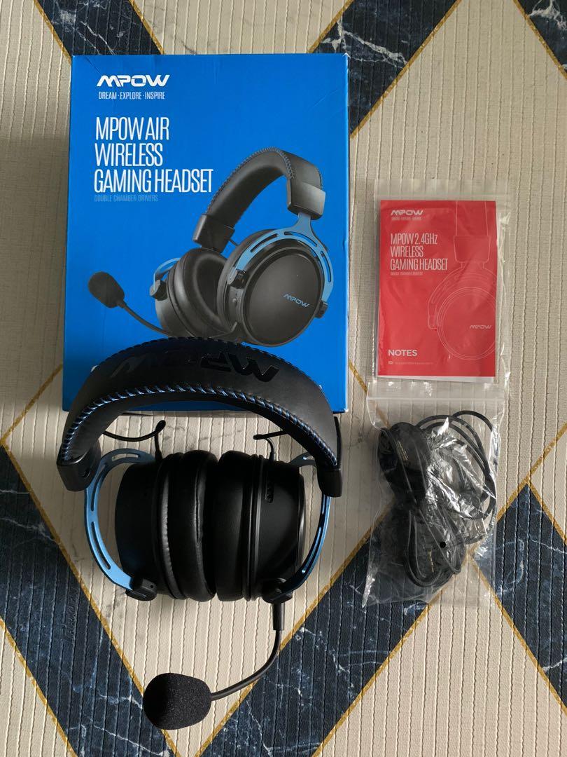 Mpow Air Wireless Gaming Headset - Black and Blue, Audio, Headphones ...
