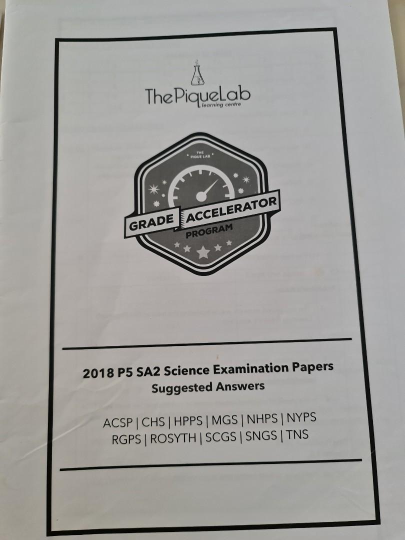 Pique lab P5 Science SA exam - Ans Key, Hobbies & Toys, Books ...