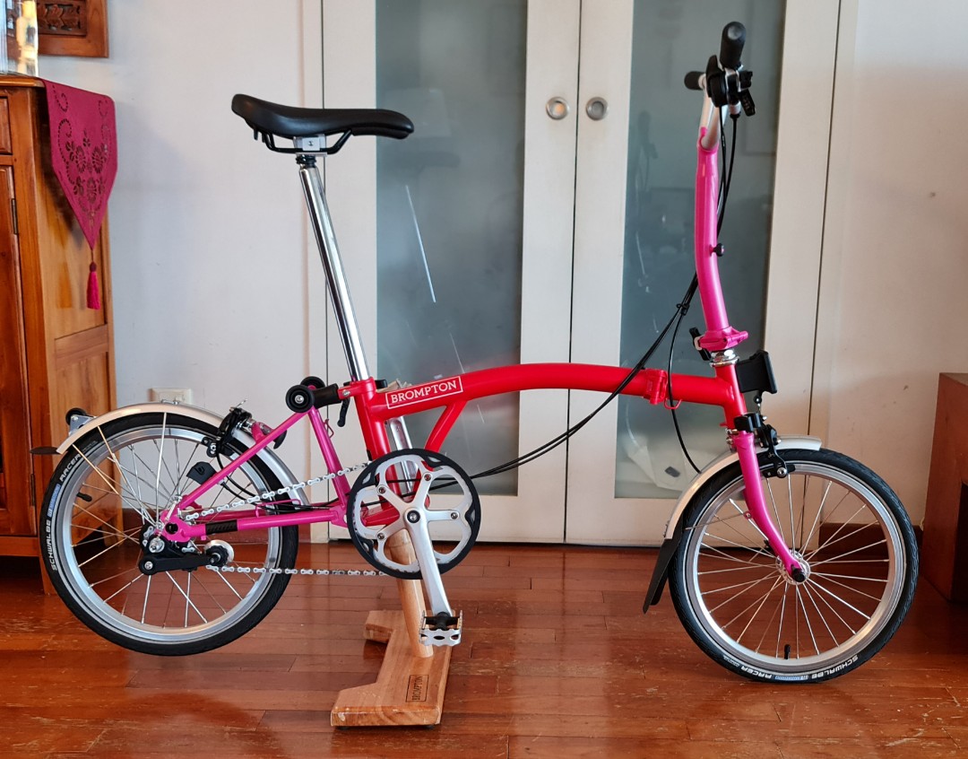 RARE RED & HOT PINK BROMPTON M3L 2019, Sports Equipment, Bicycles ...