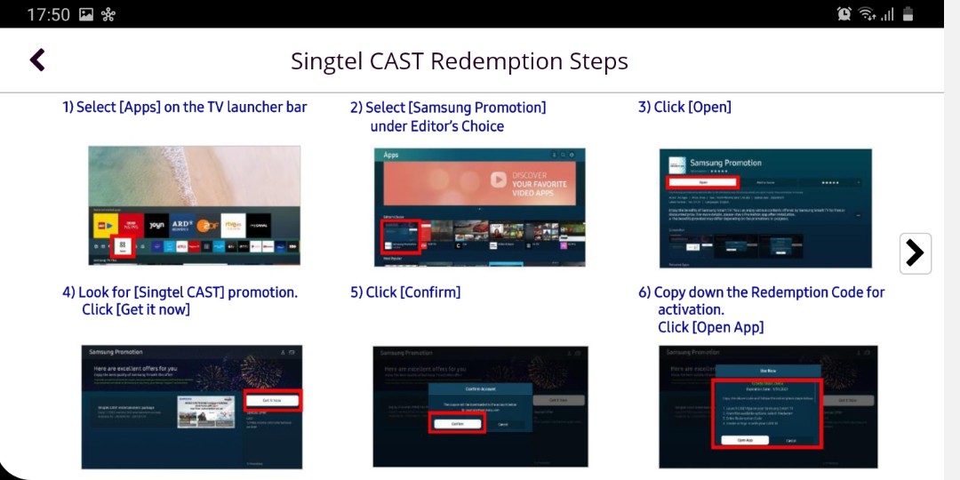Singtel CAST redemption code, Tickets & Vouchers, Vouchers on Carousell