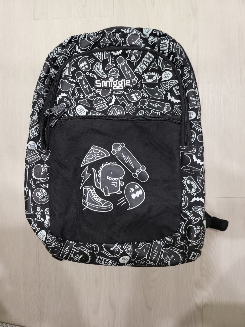 Smiggle dinosaur doddle design school bag, Men's Fashion, Bags ...