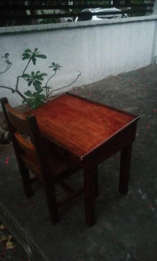 Solid Narra Antique Kids' Study Table Set, Babies & Kids, Baby Nursery ...