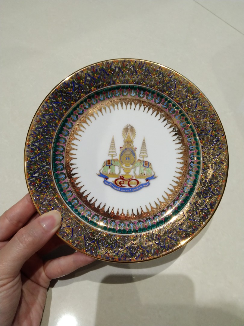 Thai Famille Benjarong Gold Gilded Plate, Hobbies & Toys, Memorabilia ...