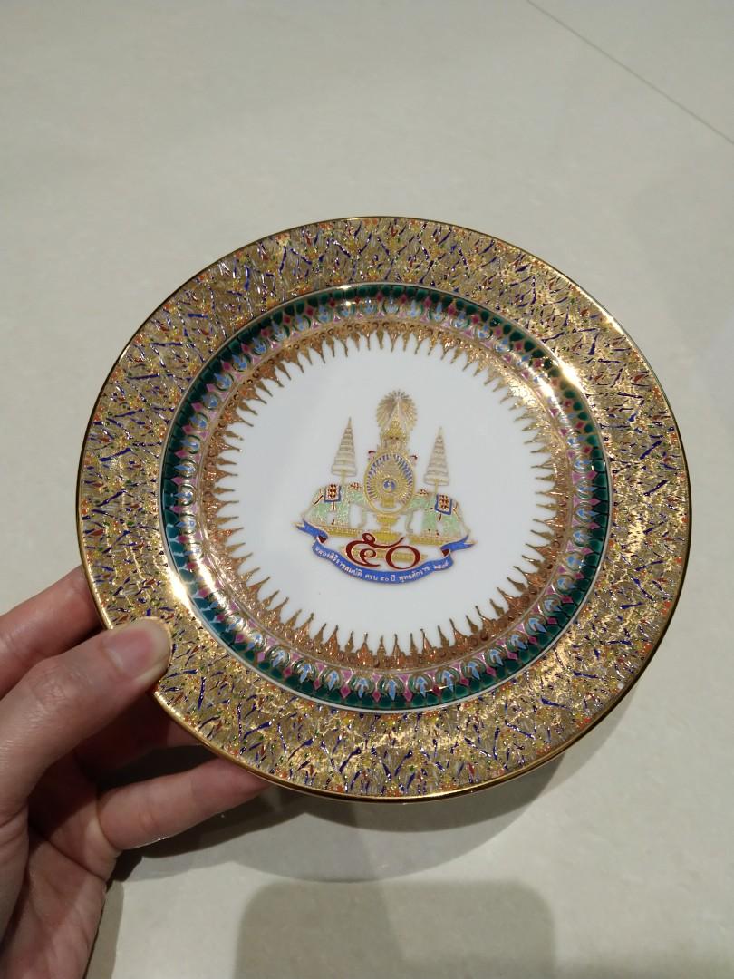 Thai Famille Benjarong Gold Gilded Plate, Hobbies & Toys, Memorabilia ...
