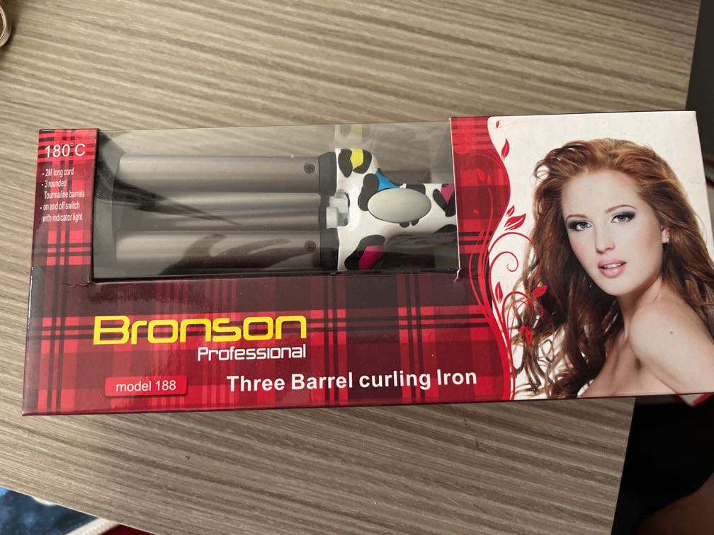 Three barrel curling iron, Beauty & Personal Care, Hair on Carousell