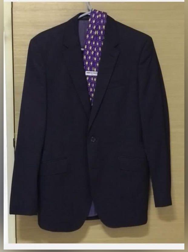 TM Lewin suit formal blazer / jacket (navy), size 36 (R), Men's Fashion ...