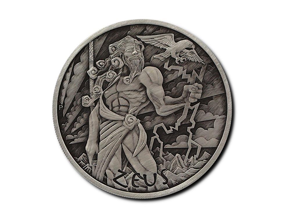 Gods Of Olympus Zeus / Poseidon / Hades 1 Oz Antiqued Silver Coin Set ...