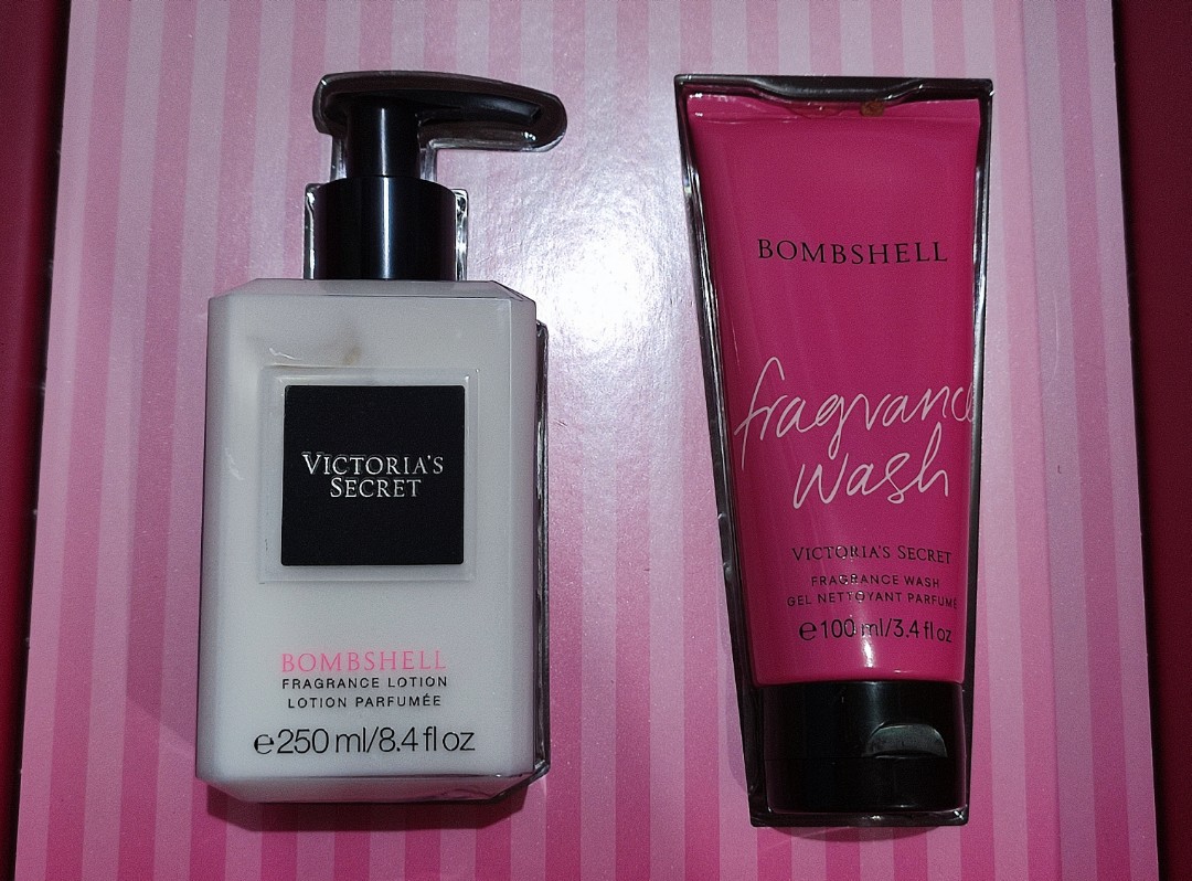VS bombshell lotion and body wash set, Beauty & Personal Care, Bath ...