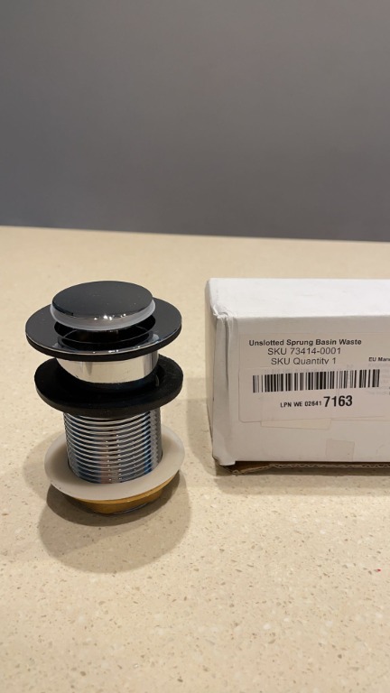 1846) Basin Pop Up Waste Plug Modern Chrome Clicker Clack Sprung Plug ...