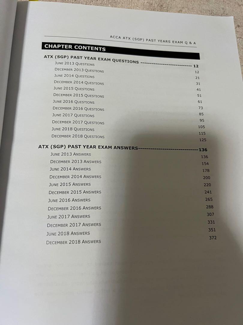 ACCA ATX Advanced Tax P6 Revision Kit Past Year Exam Paper, Hobbies ...