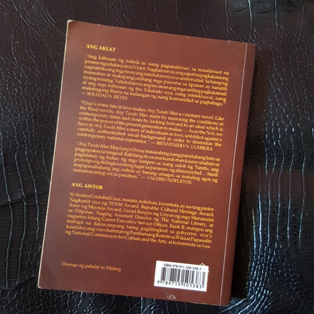 Ang tundo man may langit din nobela ni Andres Cristobal Cruz Filipino Literacy Classic book ...