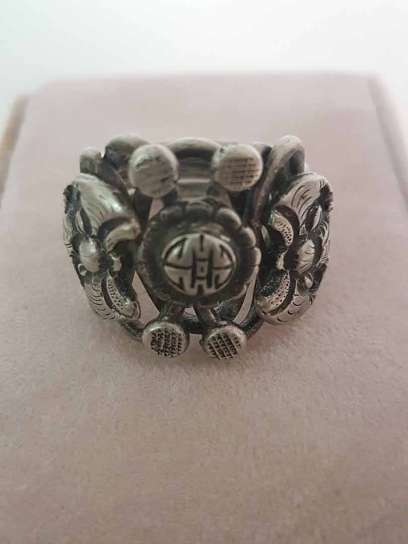 Antique Chinese Silver Ring With Bat Motif, Hobbies & Toys, Memorabilia ...