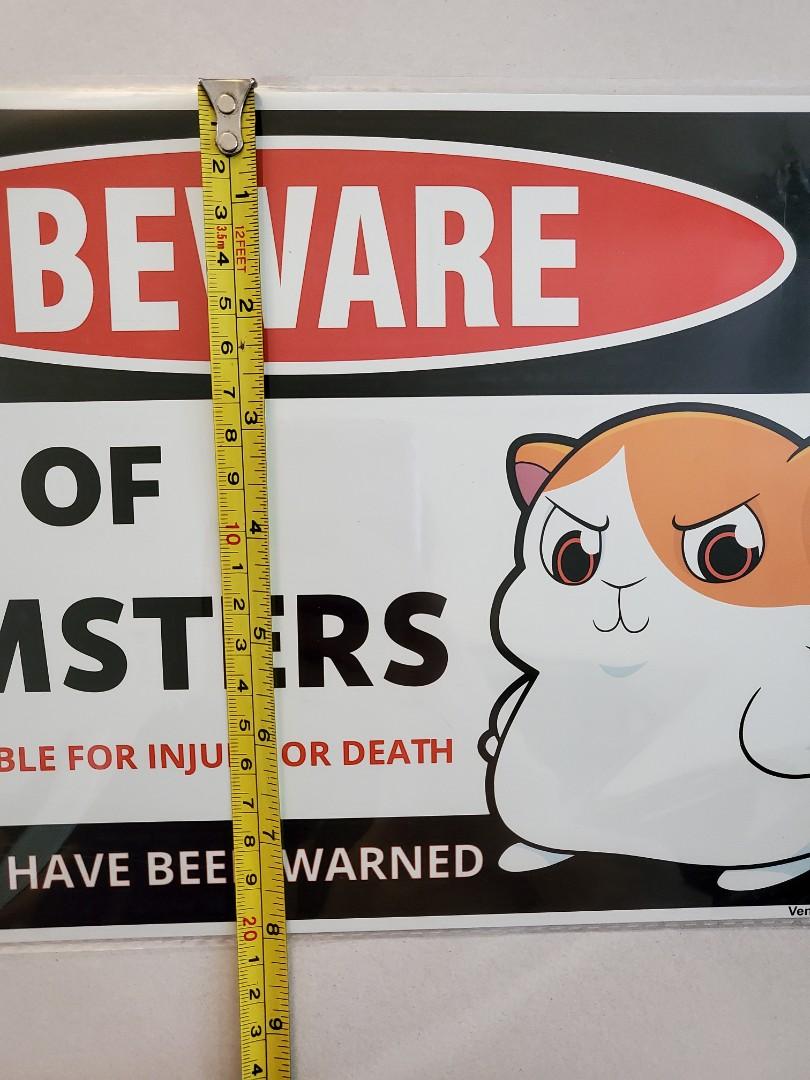 Beware of Hamsters Sign, Pet Supplies, Homes & Other Pet Accessories on ...