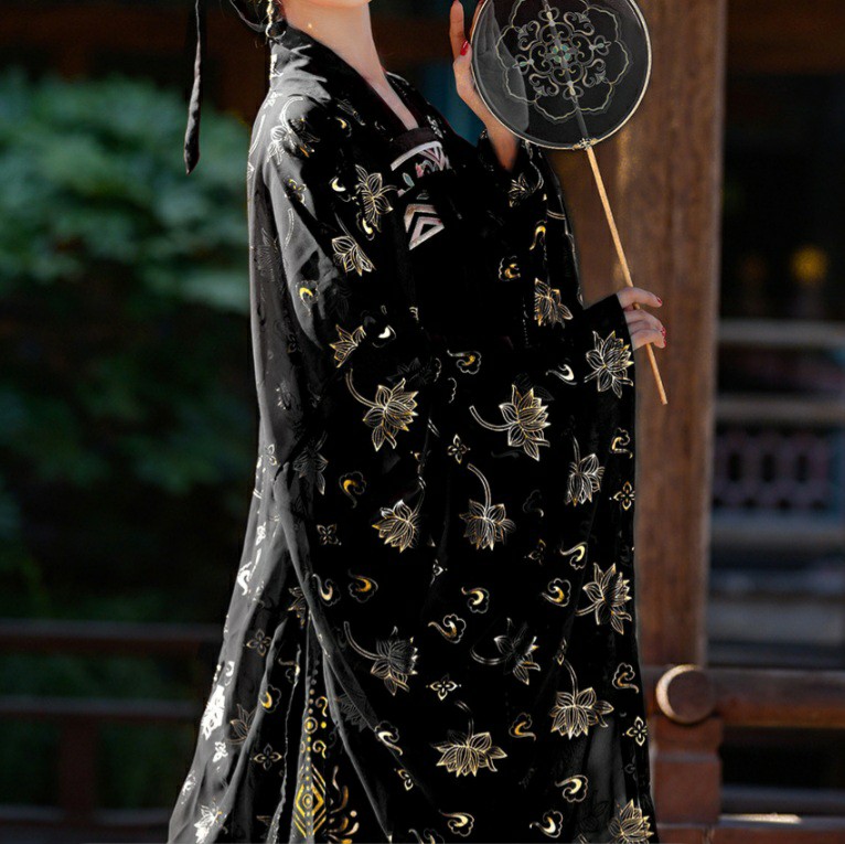 Black & Gold Hanfu, Women's Fashion, Dresses & Sets, Traditional ...
