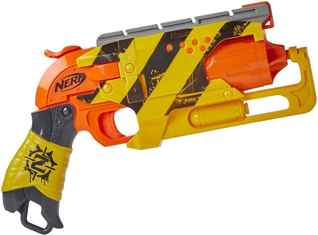 BNIB: Nerf Zombie Strike Hammershot Blaster Pull-Back Hammer-Blasting ...