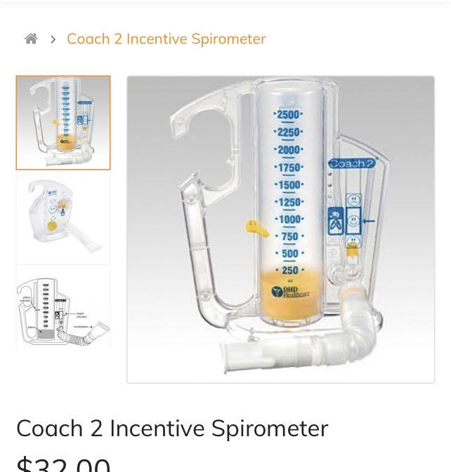 Coach 2 Incentive Spirometer, Health & Nutrition, Health Monitors ...