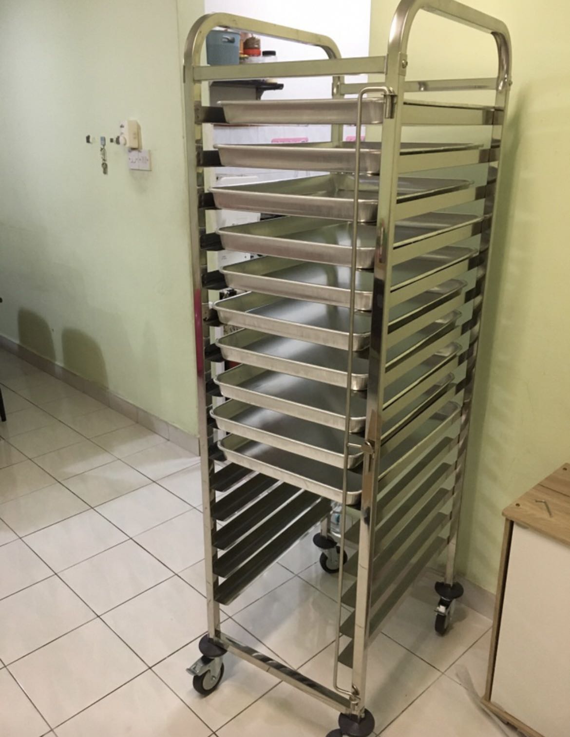 Cooling Rack Stainless Steel Trolley 15 Layers with 10 Trays ...