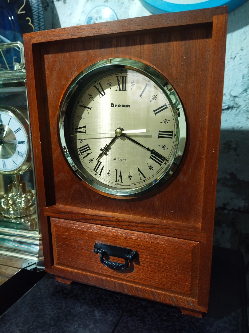 Desk clock w drawer, Furniture & Home Living, Home Decor, Clocks on ...