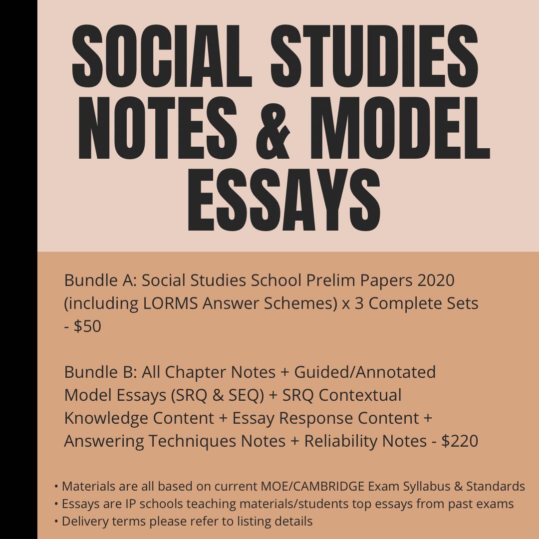 GCE O LEVEL SOCIAL STUDIES SPECIAL BUNDLES: 2020 EXAM PAPERS, CHAPTER ...