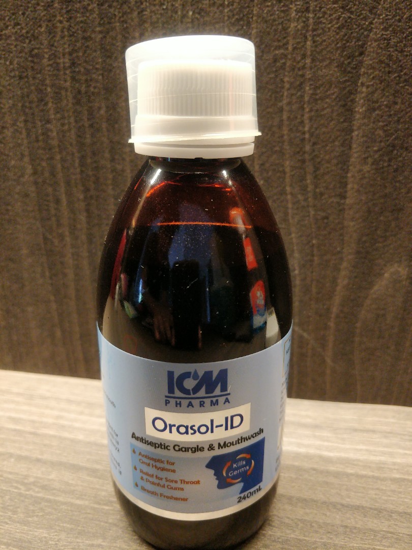 ICM Orasol-ID Antiseptic Gargle & Mouthwash, Health & Nutrition ...
