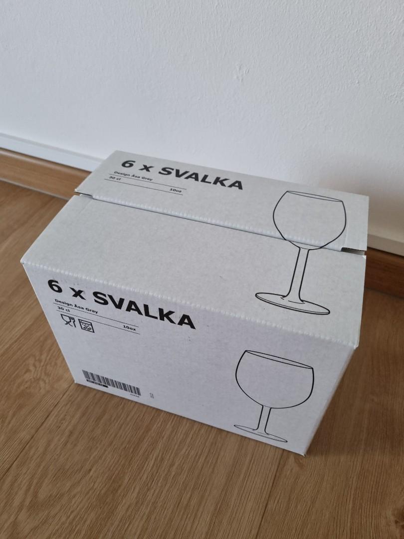 IKEA SVALKA wine glasses 44 cl (6 per box), Furniture & Home Living ...