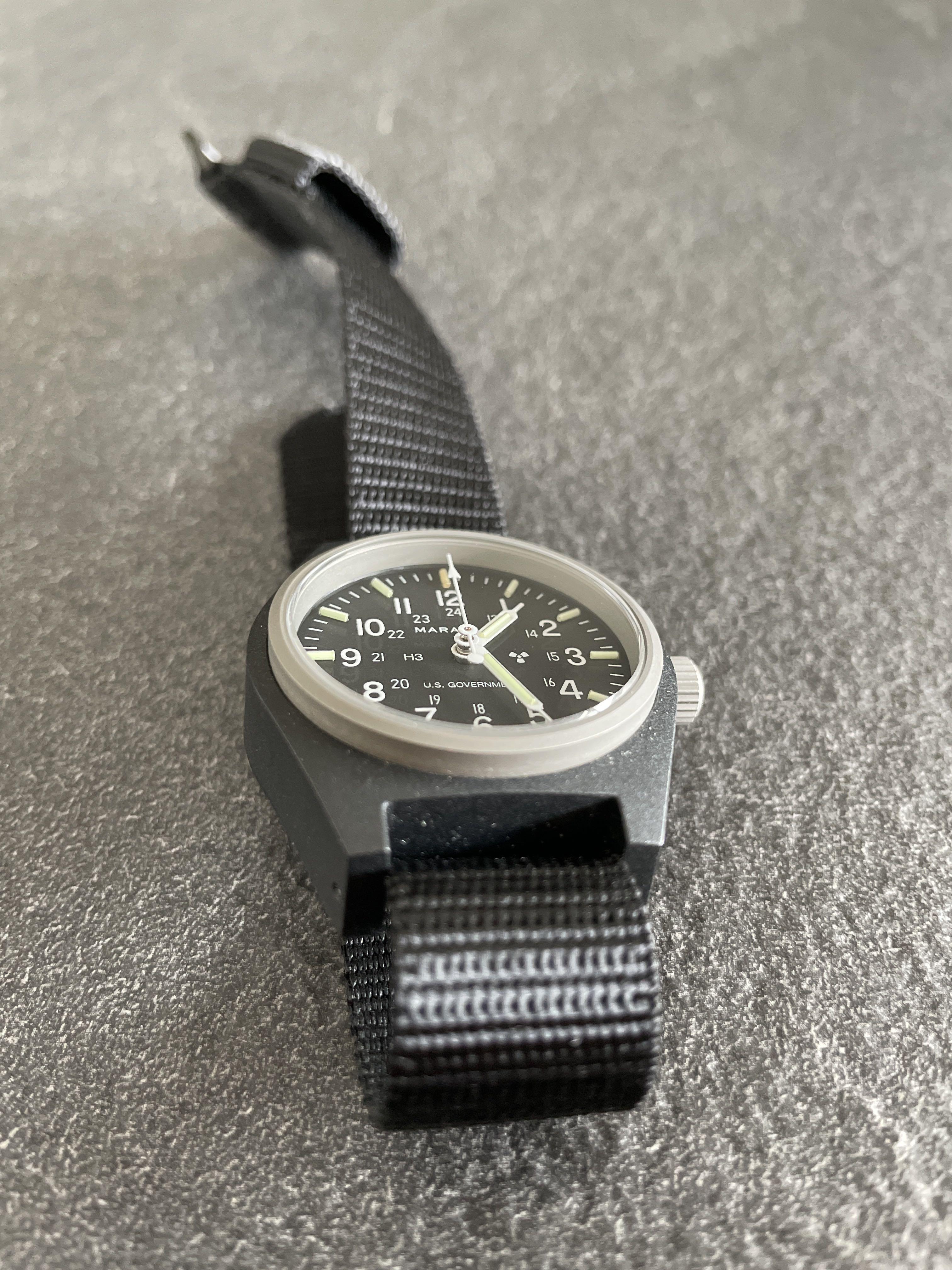 Marathon GPM mechanical black, Luxury, Watches on Carousell