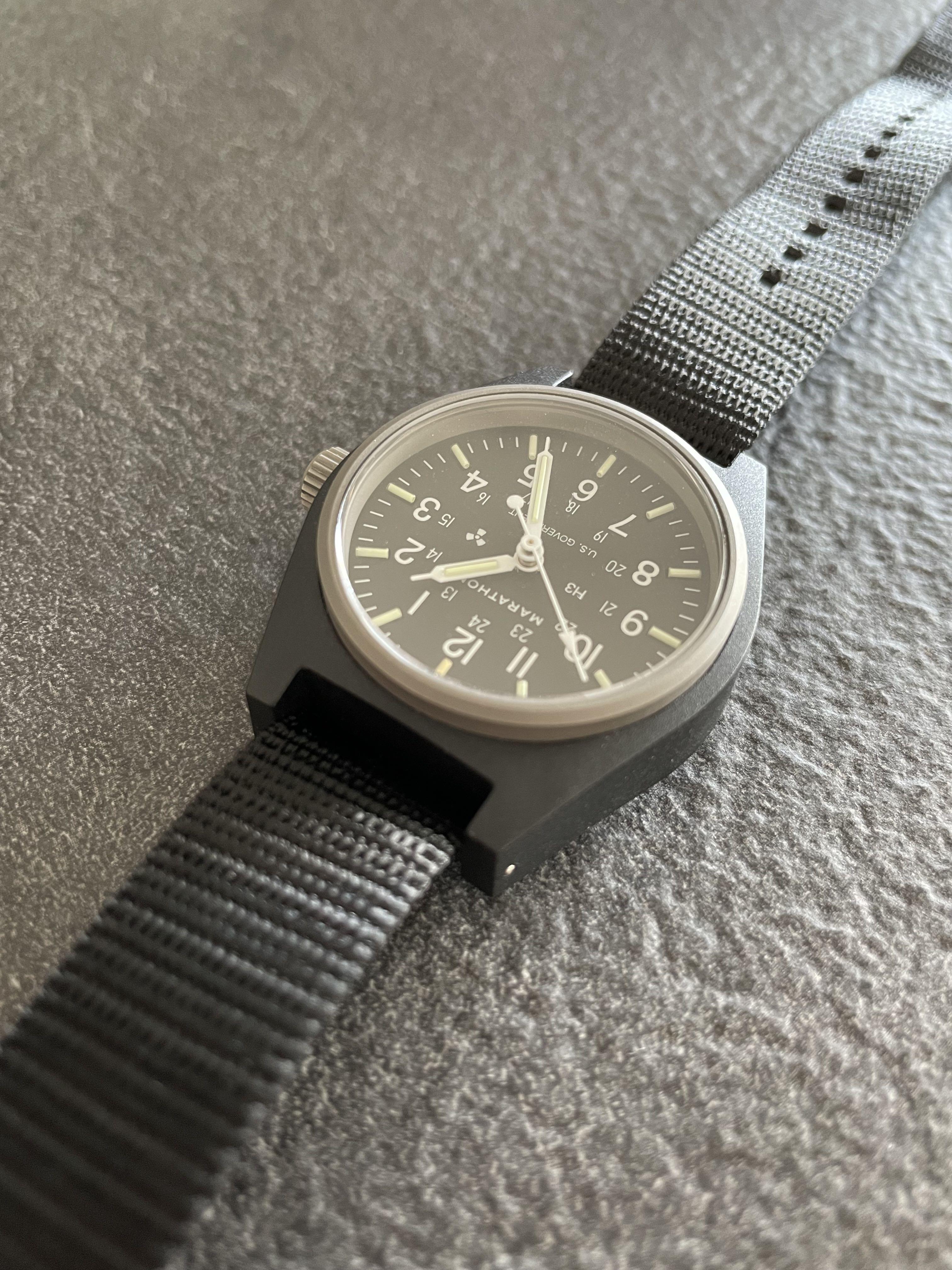 Marathon GPM mechanical black, Luxury, Watches on Carousell