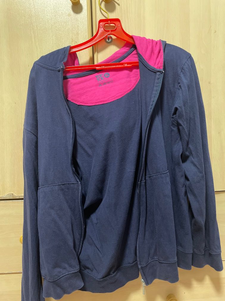 Navy blue pink jacket, Women's Fashion, Coats, Jackets and Outerwear on ...