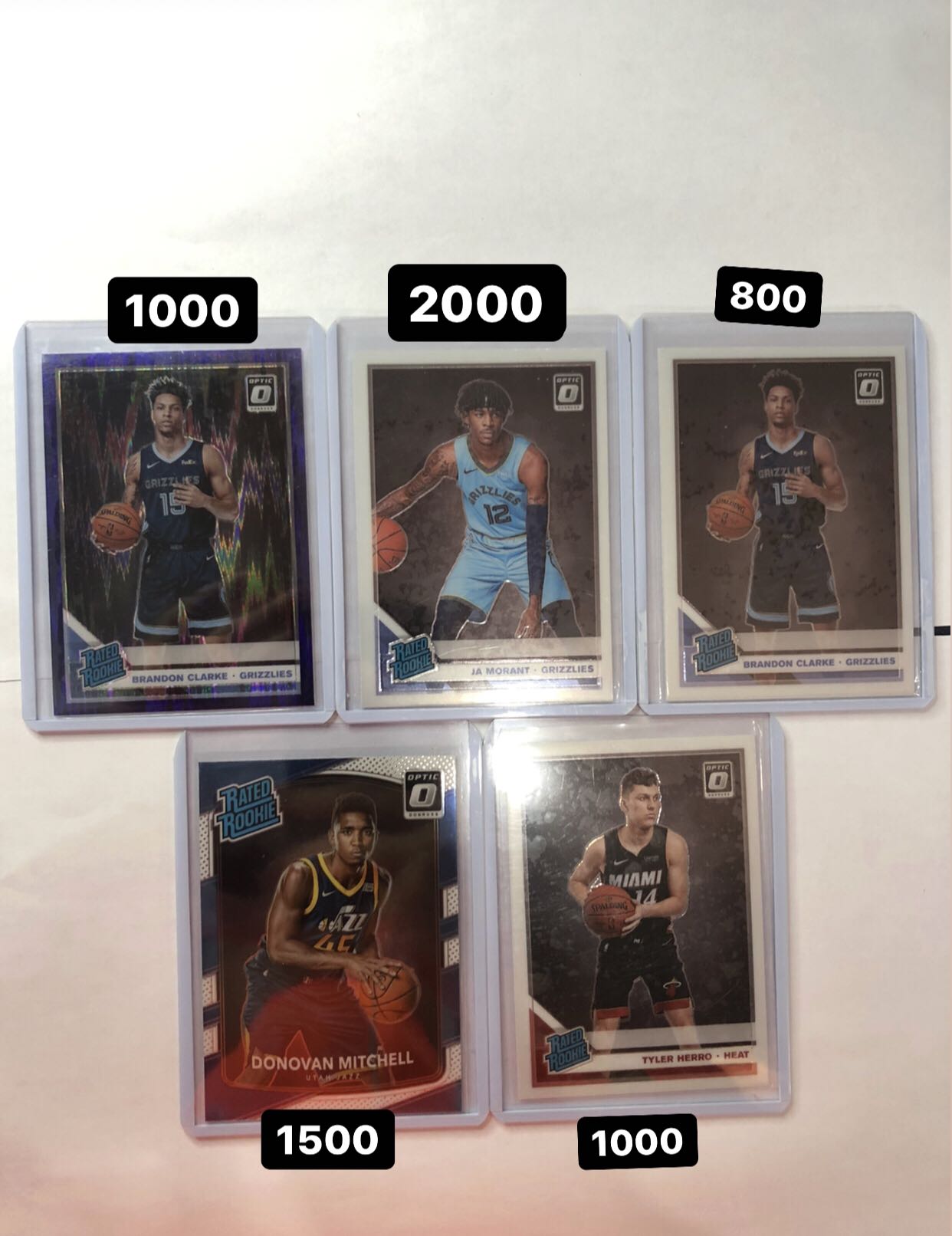 NBA Rookie Cards Ja Morant/Rui Hachimura/Coby White/Cam Reddish/Tyler ...