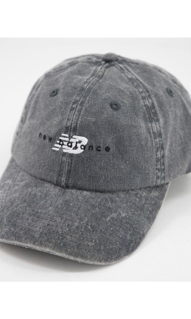 New Balance logo baseball cap in washed black, Women's Fashion, Watches ...