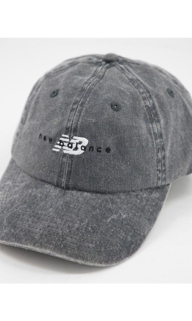 New Balance logo baseball cap in washed black, Women's Fashion, Watches ...