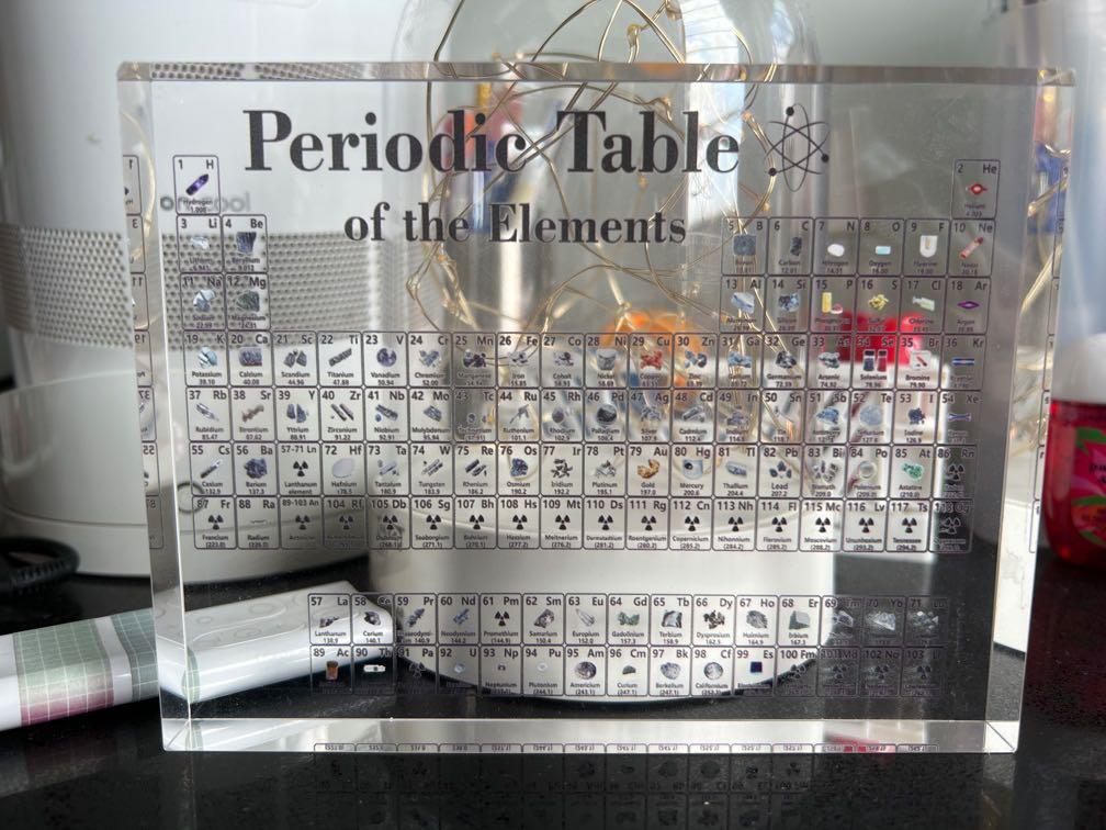 periodic table of elements glass, Hobbies & Toys, Stationery & Craft ...