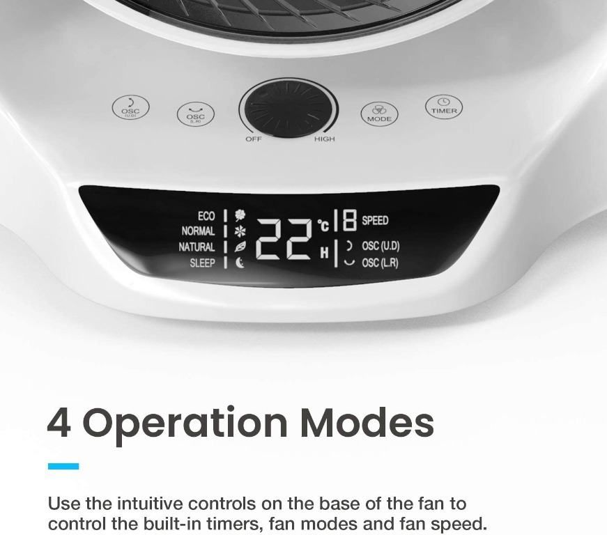 ProBreeze 10” DC Air Circulator Fan - Ultra Quiet - Automatic ...